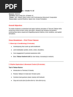 Dance Lesson Plan - Grade 5 | PDF | Dances