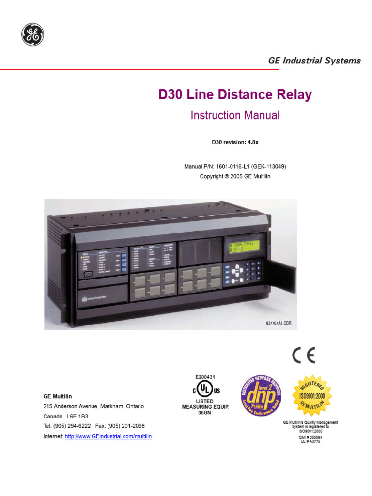 D30 Line Distance Relay Manual | PDF | Automation | Information And ...