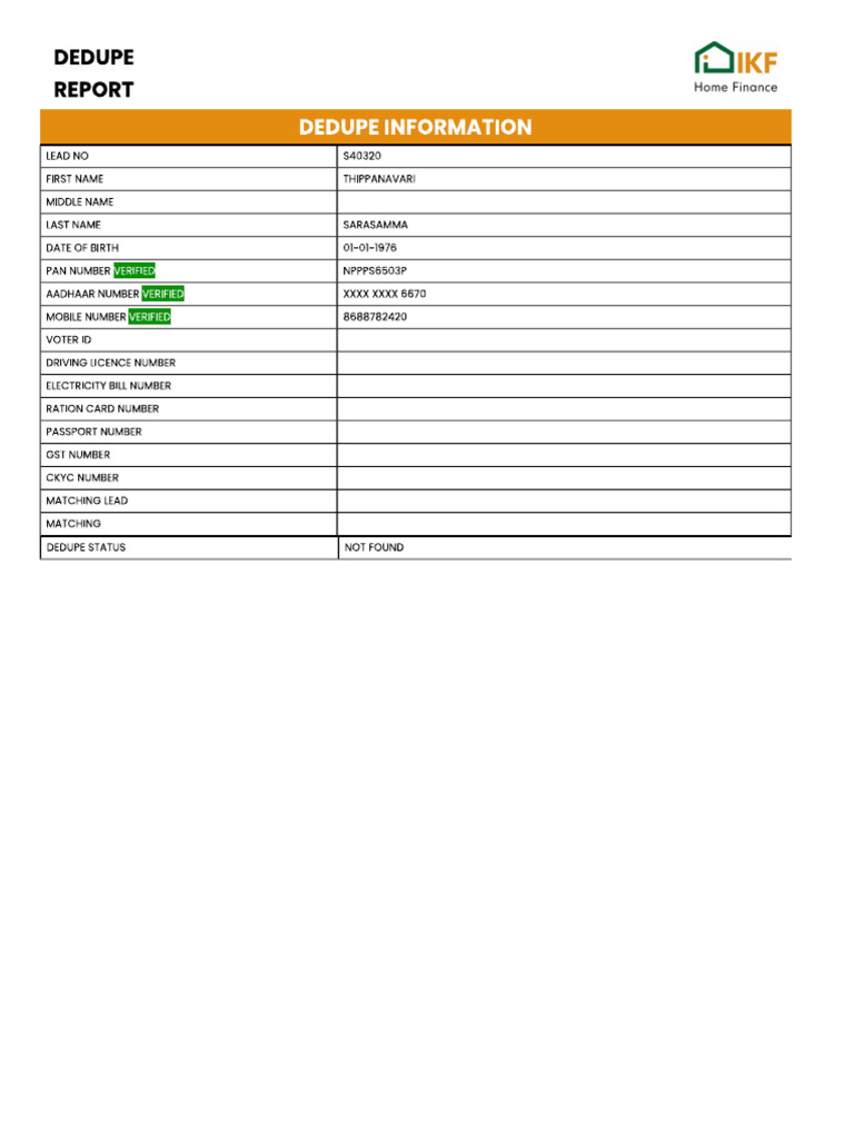 Applicant Dedupe Report | PDF