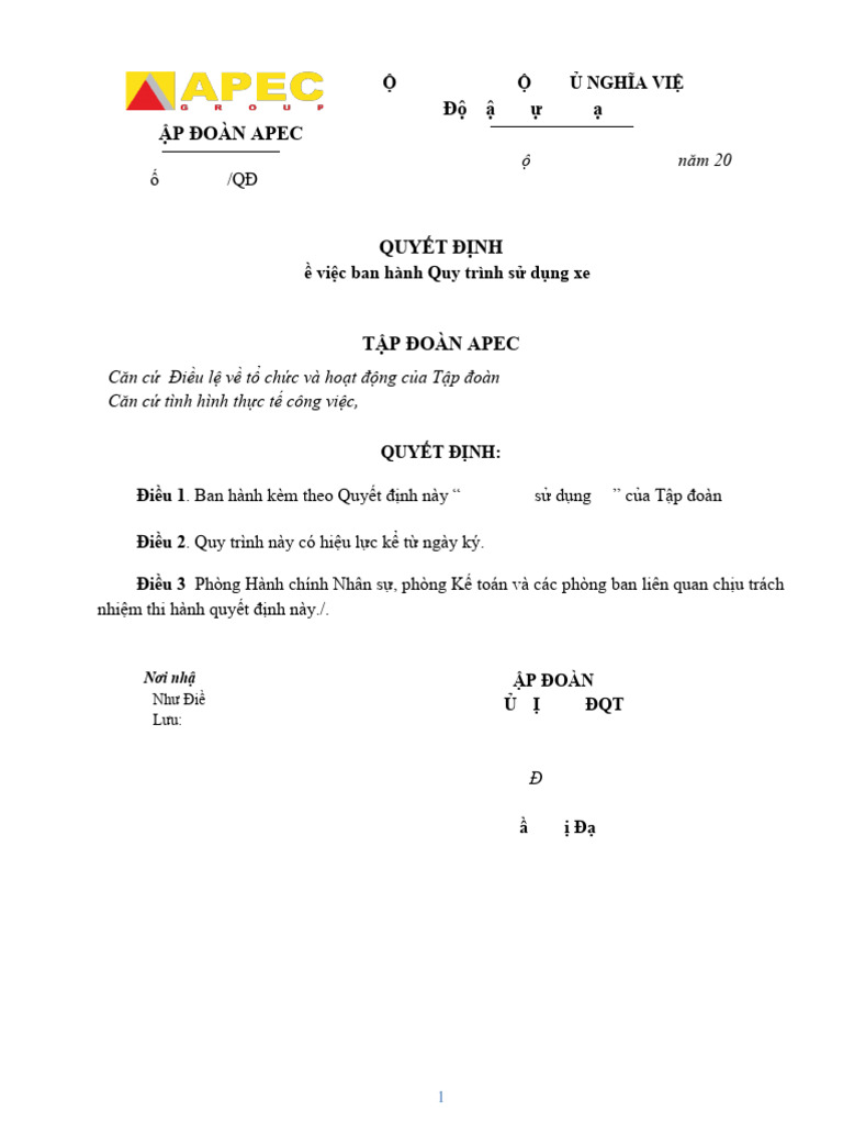 Quy Trình S D NG Xe | PDF