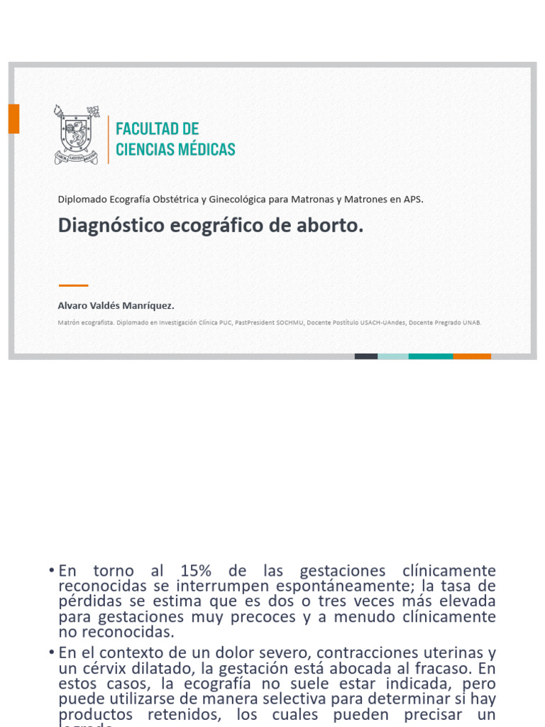 Diagnóstico Ecográfico de Aborto Usach | PDF | El embarazo | Aborto