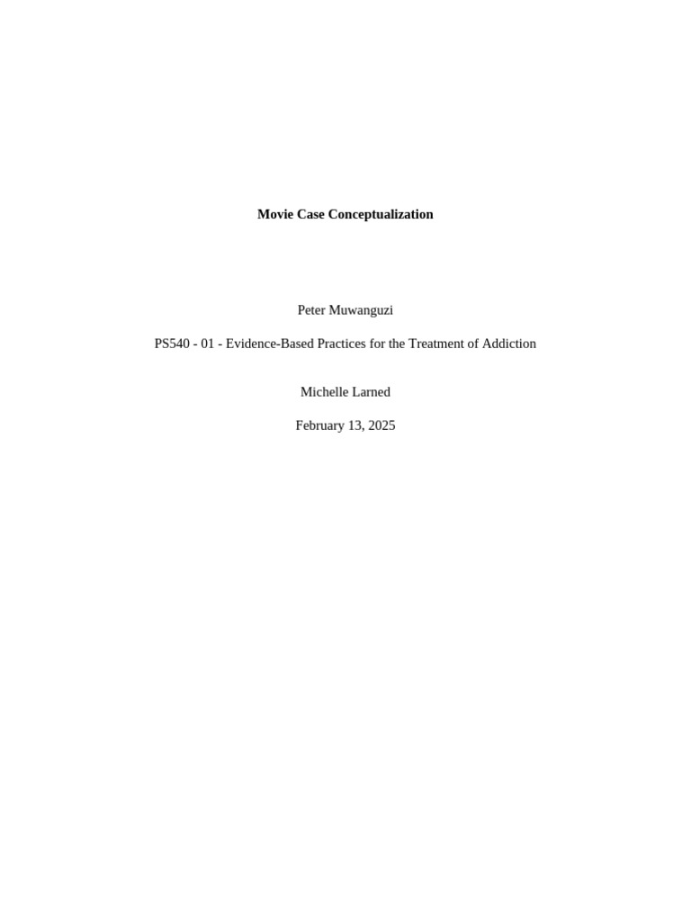 Movie Case Conceptualization | PDF | Substance Abuse | Mental Disorder