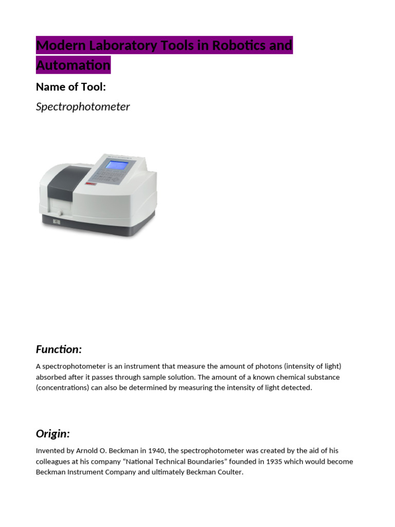Modern Laboratory Tools in Robotics and Automation | PDF