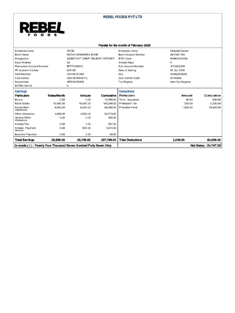 Payslip 2024-2025-2-35735rebel | PDF