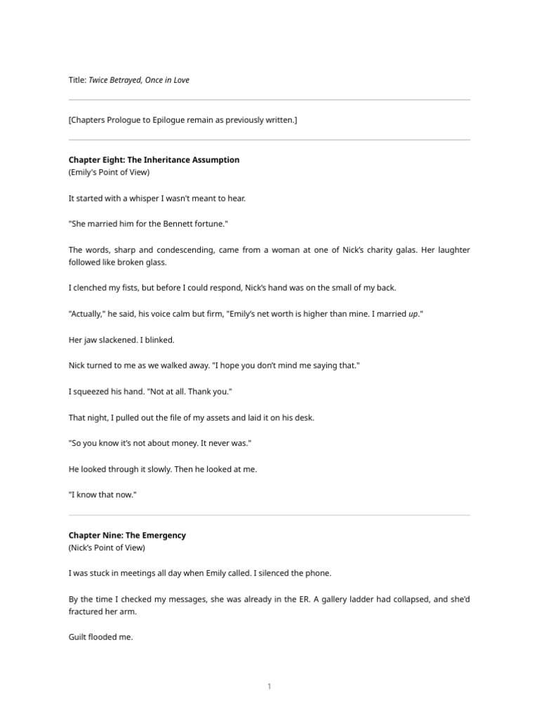 Twice Betrayed and Once in Love Part 2 | PDF