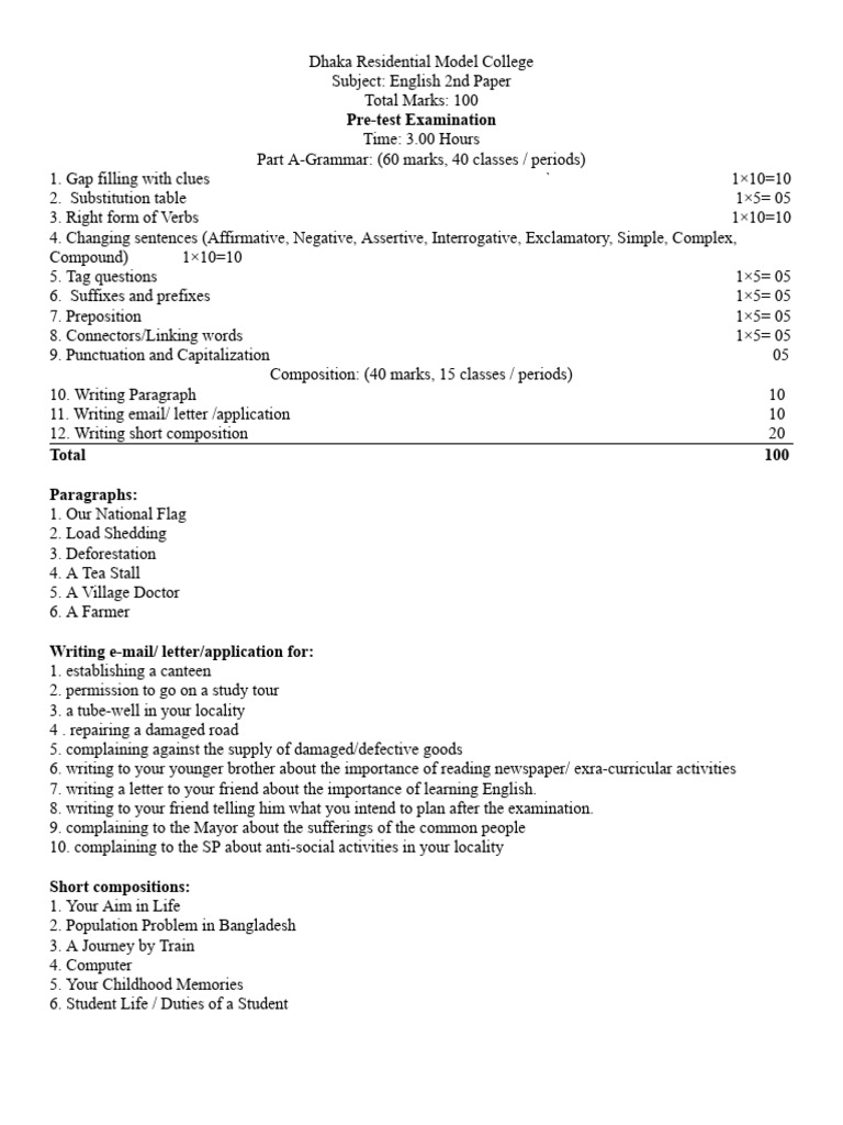 2025 Corrected Syllabus For Class Ten | PDF