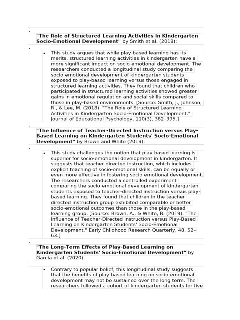 The Role of Structured Learning Activities in Kin | PDF | Learning ...