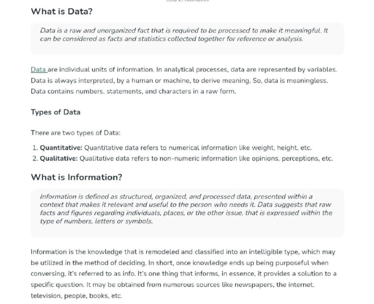 Data and Information | PDF