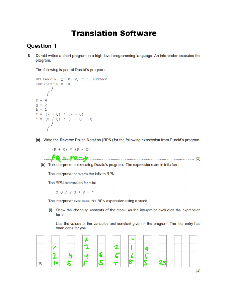 A Level Computer Science Translation Software Question | PDF
