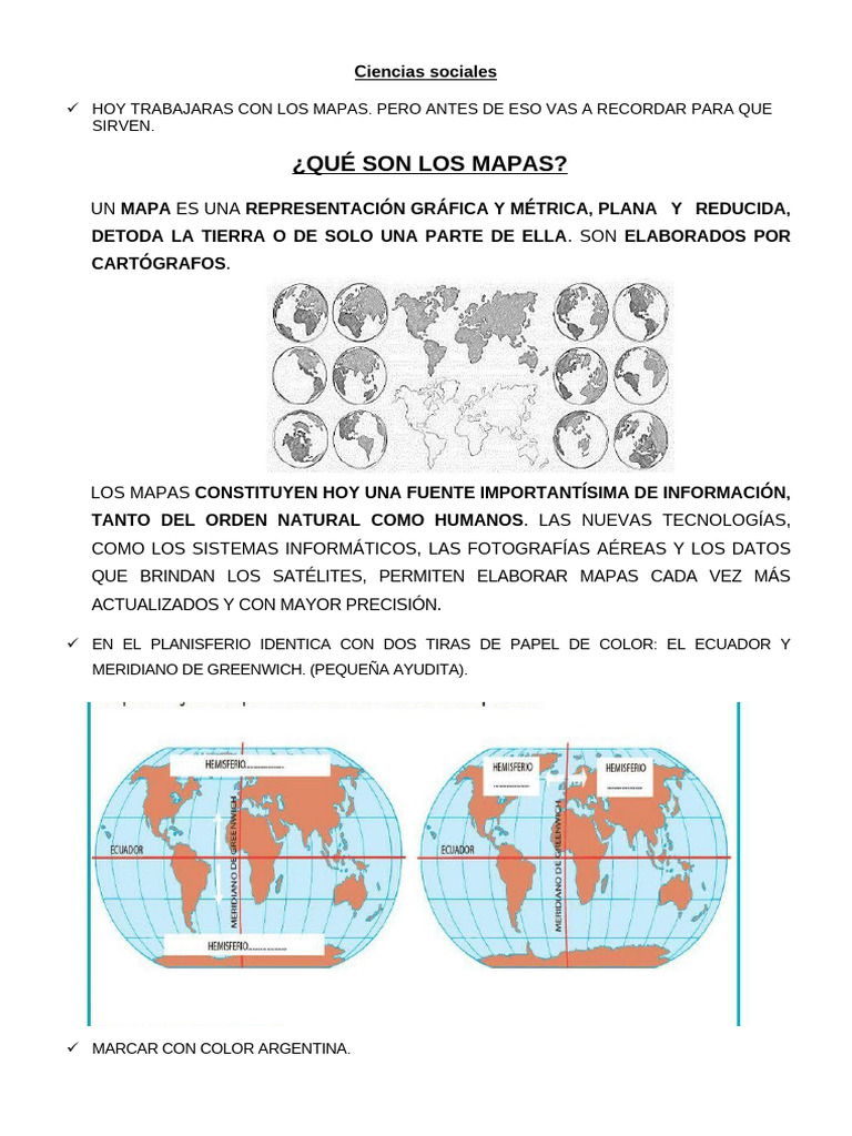 Actividad de Mapas en Ciencias Sociales | PDF | Mapa