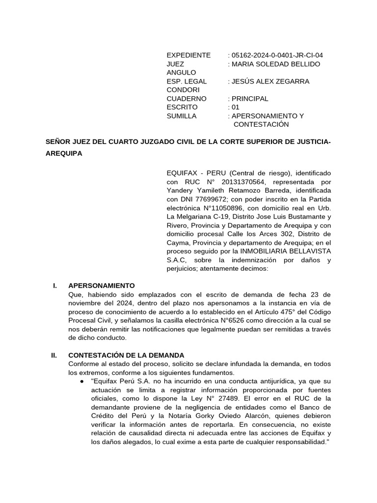 Contestacion Responsabilidad | PDF | Bancos | Demanda judicial
