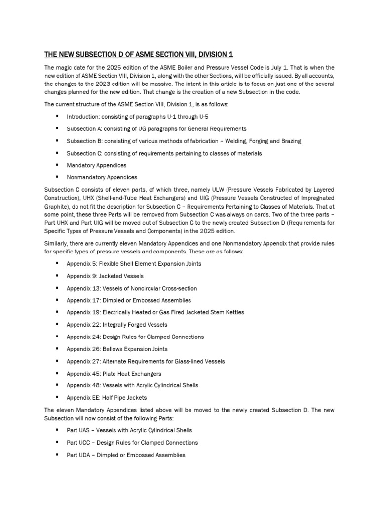 ASME Section VIII, Division 1 Updates | PDF | Heat Exchanger | Gas ...