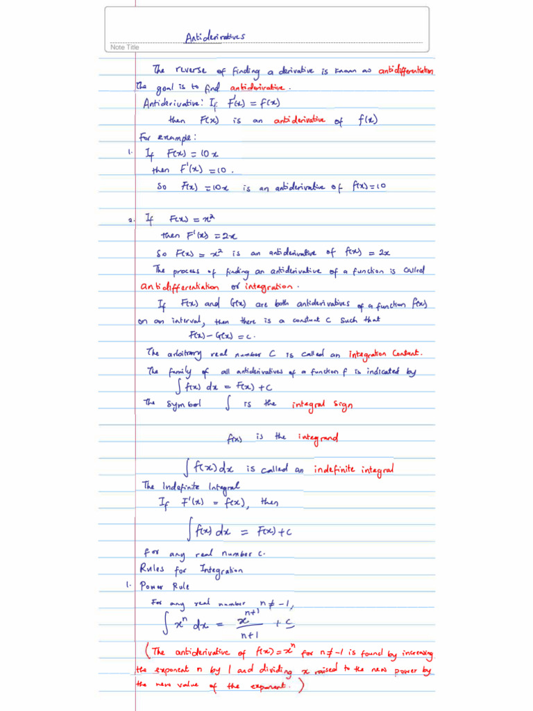 LECTURE 40 (A) Antiderivatives | PDF