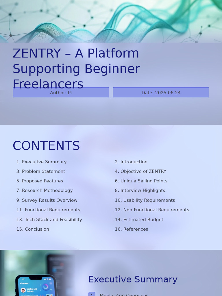 ZENTRY: Support for Beginner Freelancers | PDF | Usability | User Interface