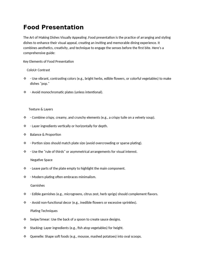 Food Presentati-WPS Office | PDF | Foods | Cuisine