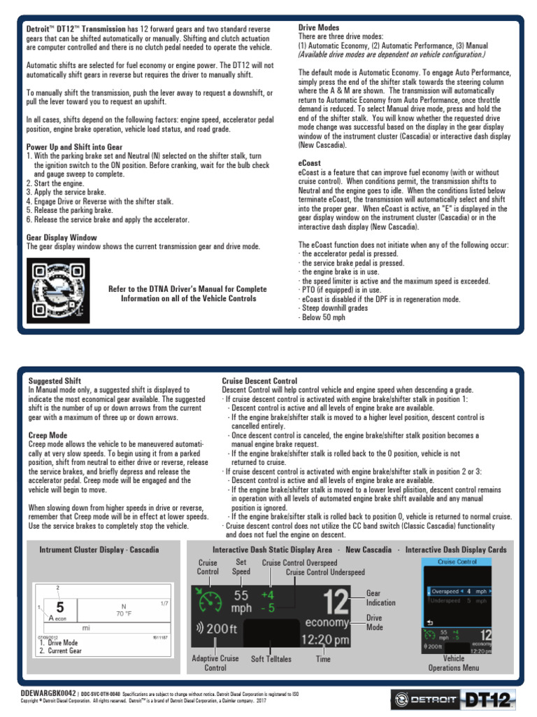 DT12 Transmission Card English | PDF | Automatic Transmission | Manual ...
