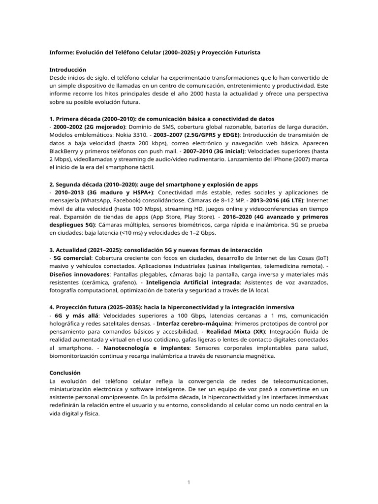 Evolución del Celular: 2000-2025 | PDF | Telefonía móvil | Smartphone
