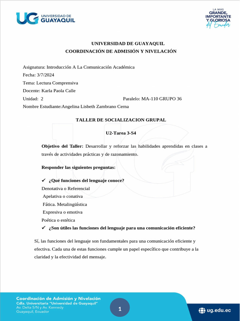 U2 Tarea 3 S4.Docx Ang | PDF | Comunicación | Toma de decisiones