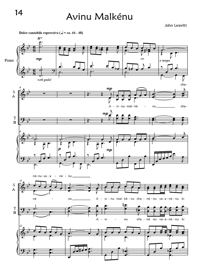Avinu Malkénu - Com Piano | PDF