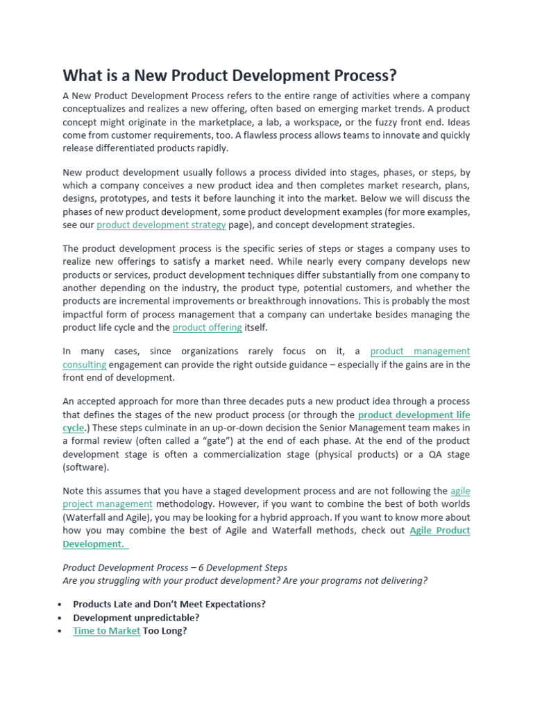 What Is A New Product Development Process | PDF | New Product ...