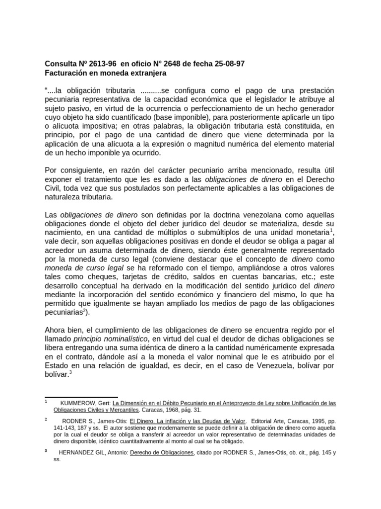 Consulta #2613 Fact Mon Extr | PDF | Impuestos | Pagos