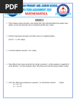 Grade7 Math Exam Answer Key | PDF