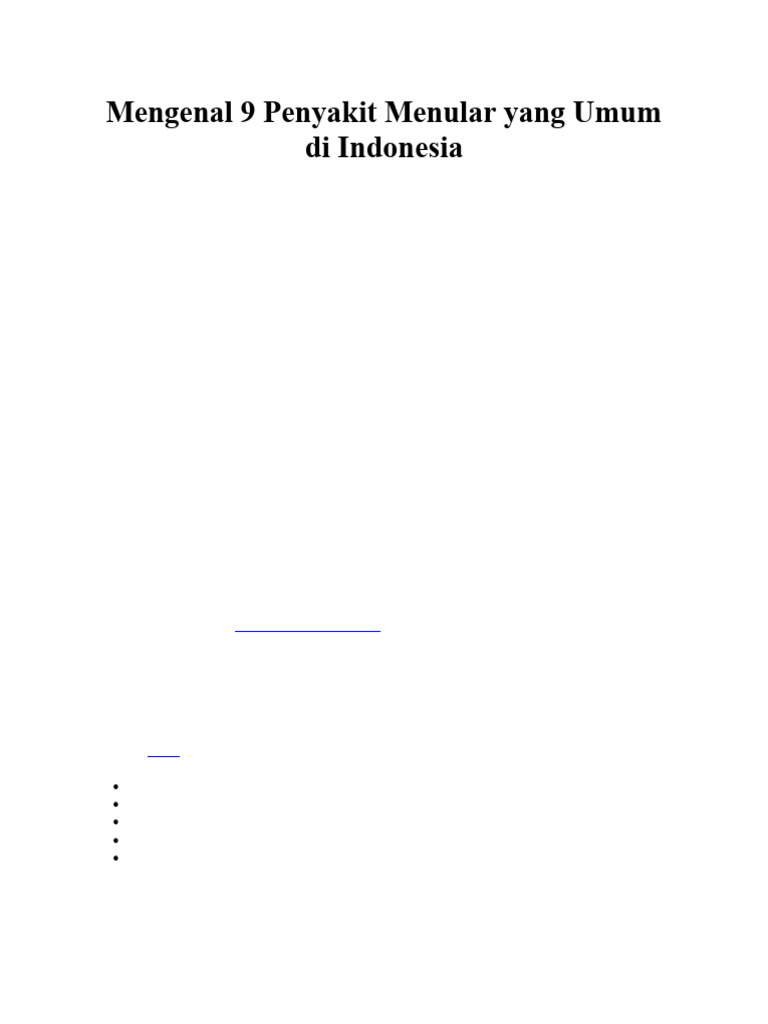 Mengenal 9 Penyakit Menular Yang Umum Di Indonesia | PDF