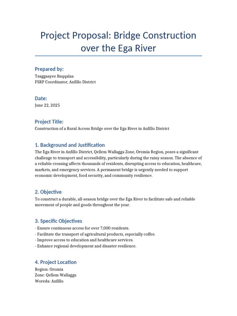 Ega River Bridge Project Proposal | PDF | Bridge