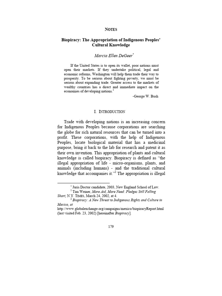 Biopiracy and Indigenous Knowledges | PDF | Patent | Intellectual Property