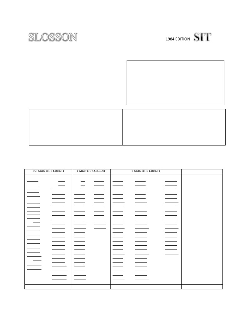 Slosson Intelligence Test Form 1984 | PDF | Learning | Psychology