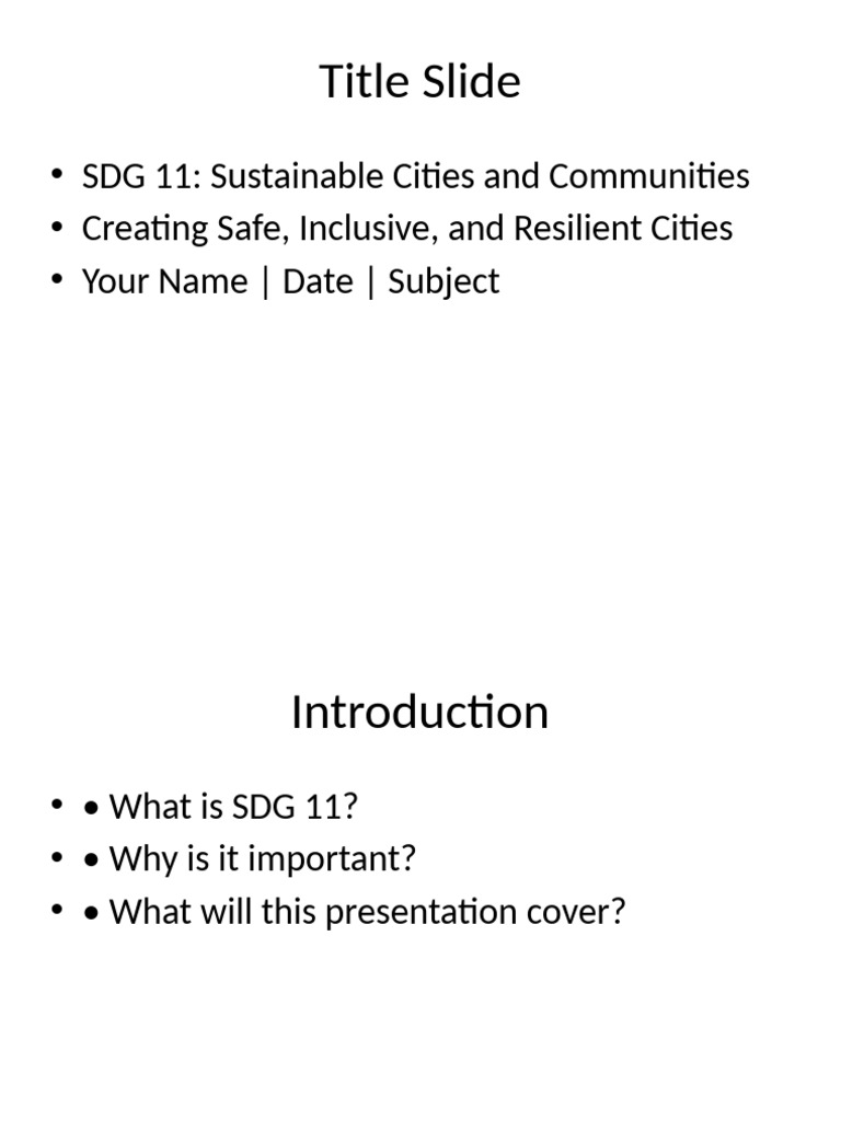 SDG11 Presentation Updated | PDF