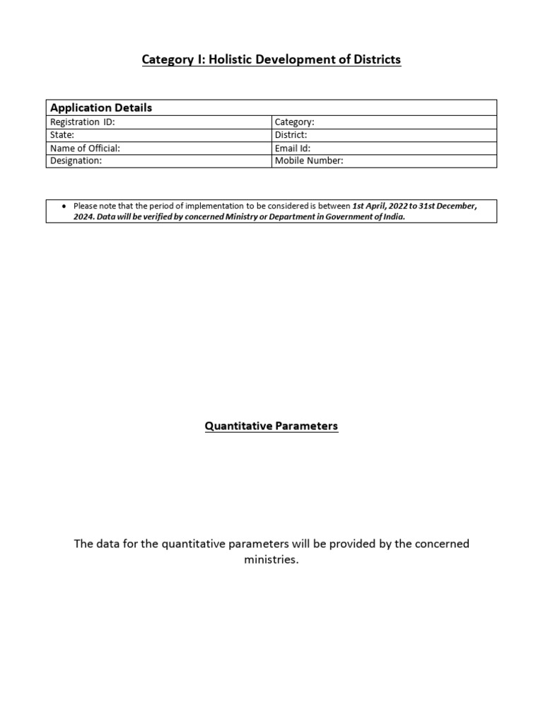 Sample Holistic Development of Districts-Updated | PDF