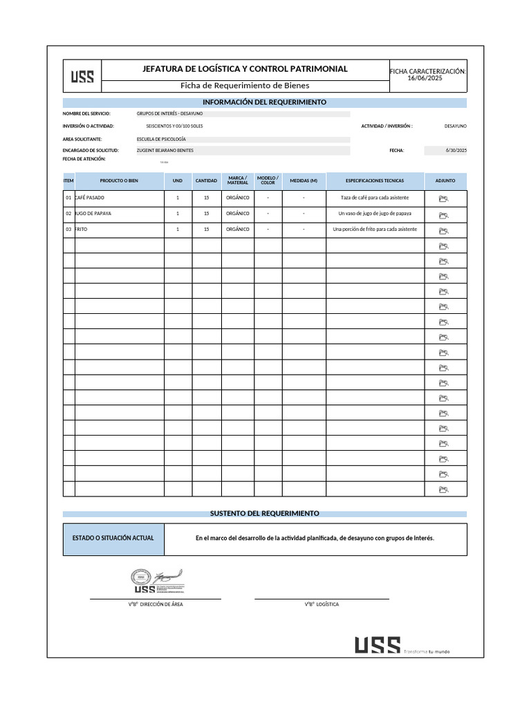 Ult-Ficha de RQ - Logistica | PDF