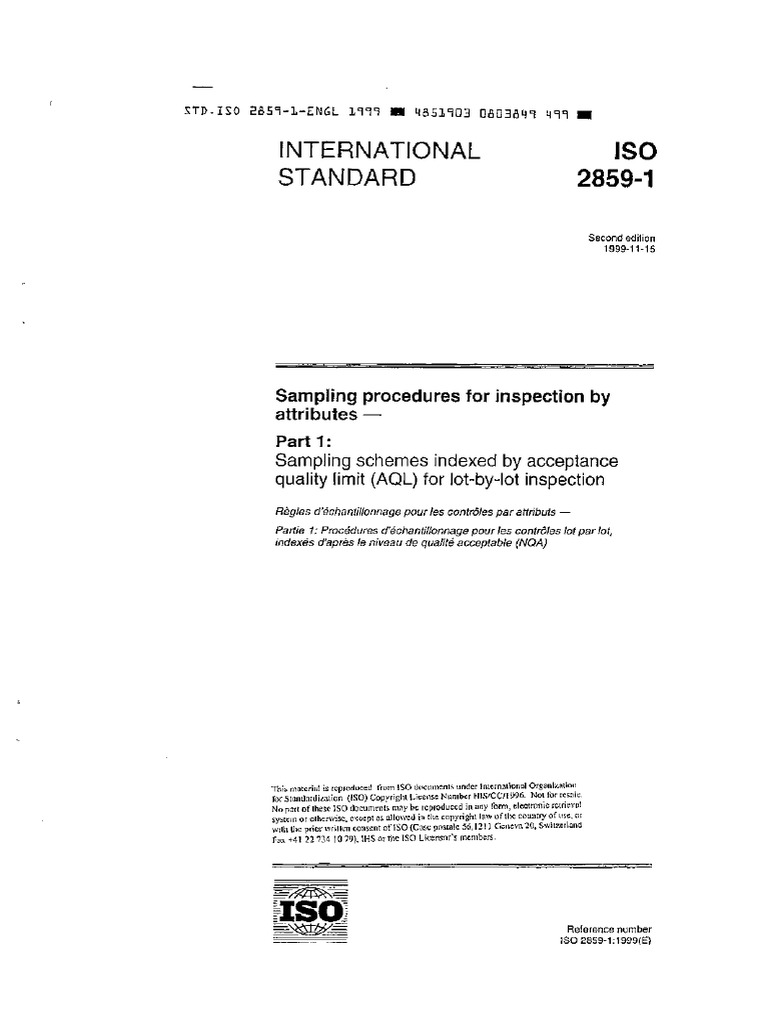 Iso 2859-1 | PDF