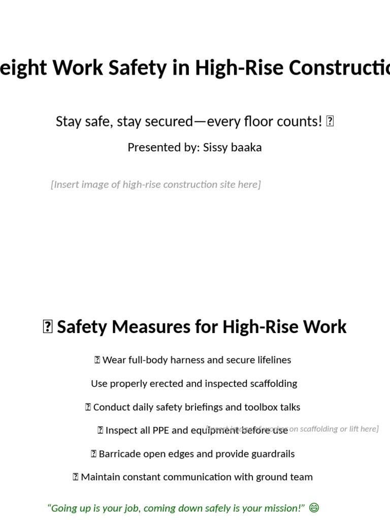 Height Work Safety High Rise | PDF