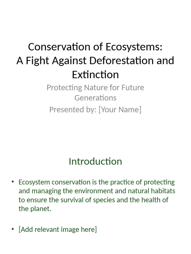 Conservation of Ecosystems Attractive | PDF