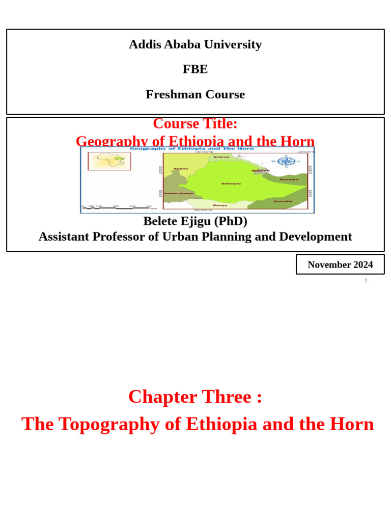 Freshman Geography Lecture 3 | PDF | Plateau | Ethiopia
