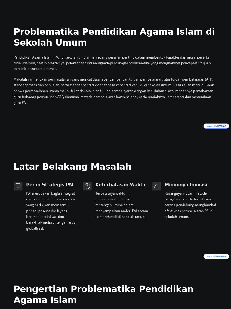Problematika Pendidikan Agama Islam Di Sekolah Umum (1) | PDF