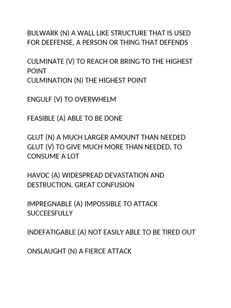 Key Vocabulary Definitions and Usage | PDF