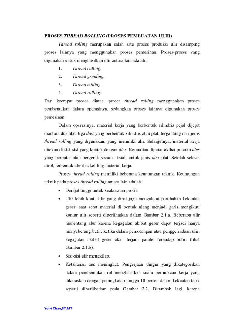 Pembuatan Ulir | PDF