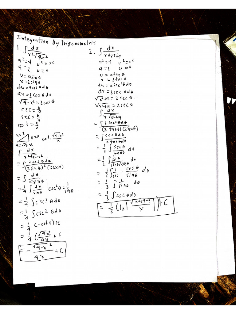 Integration by Trigo | PDF