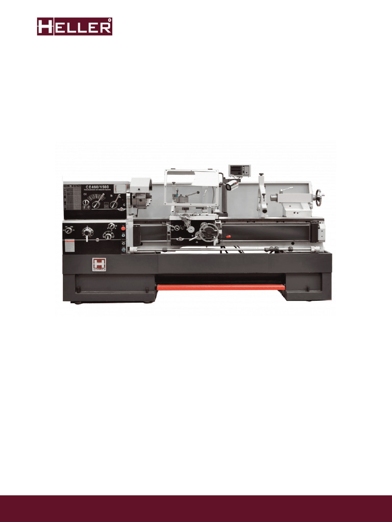 Torno Paralelo Heller Ce460x1500 | PDF | Metalurgia | Ingeniería mecánica