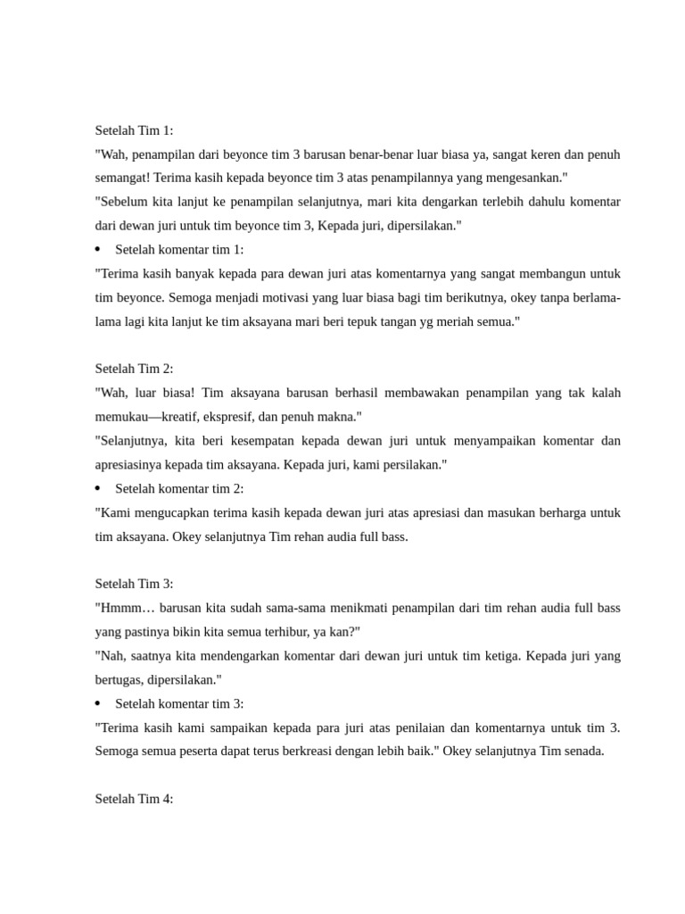 Teks MC Lomba Musikalisasi 2025 | PDF