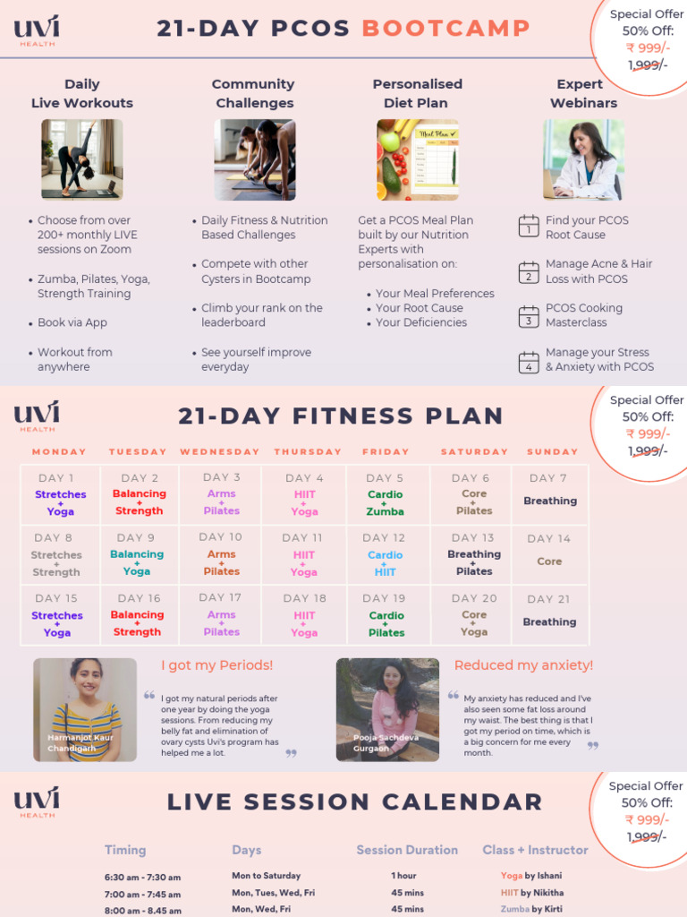 21 Day Boot Camp Brochure | PDF | Pilates | Physical Fitness