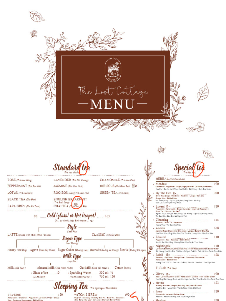 Menu The-Lost-Cottage 1 | PDF
