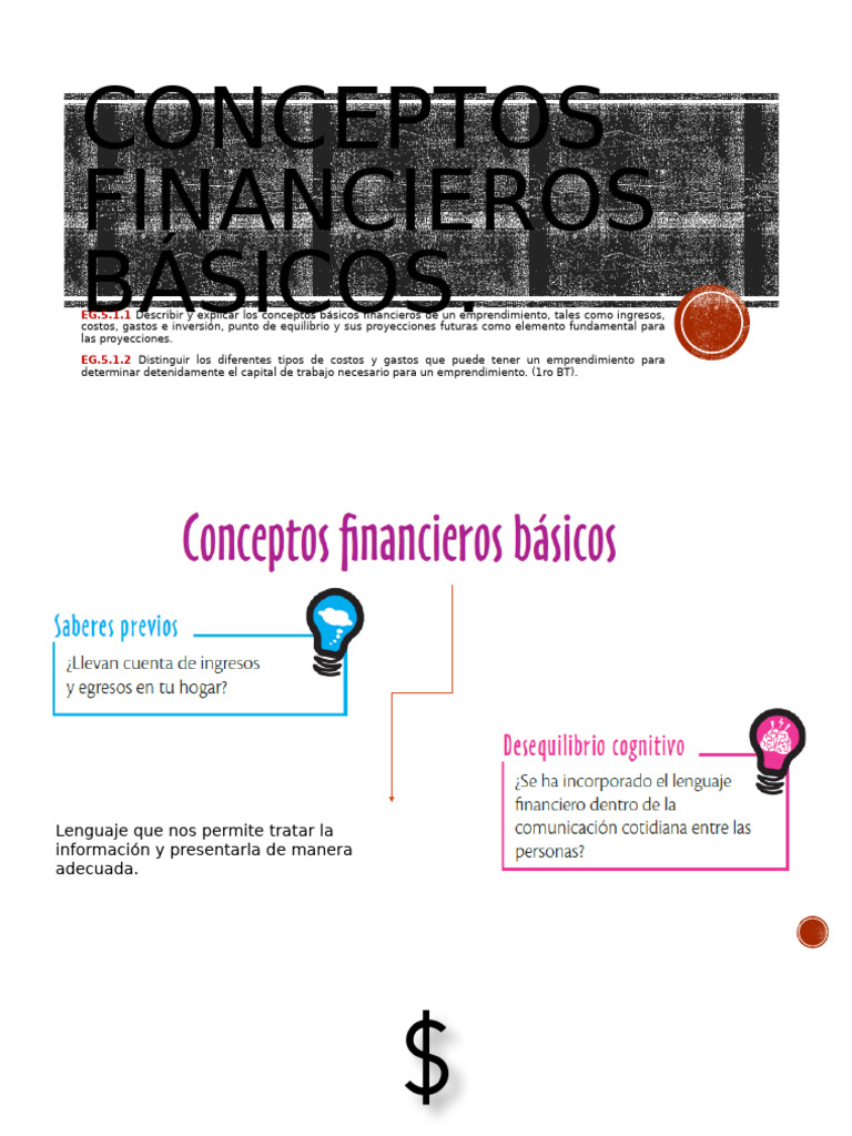Conceptos Financieros Básicos 1ro BT - Part 1 | PDF | Business | Iniciativa empresarial