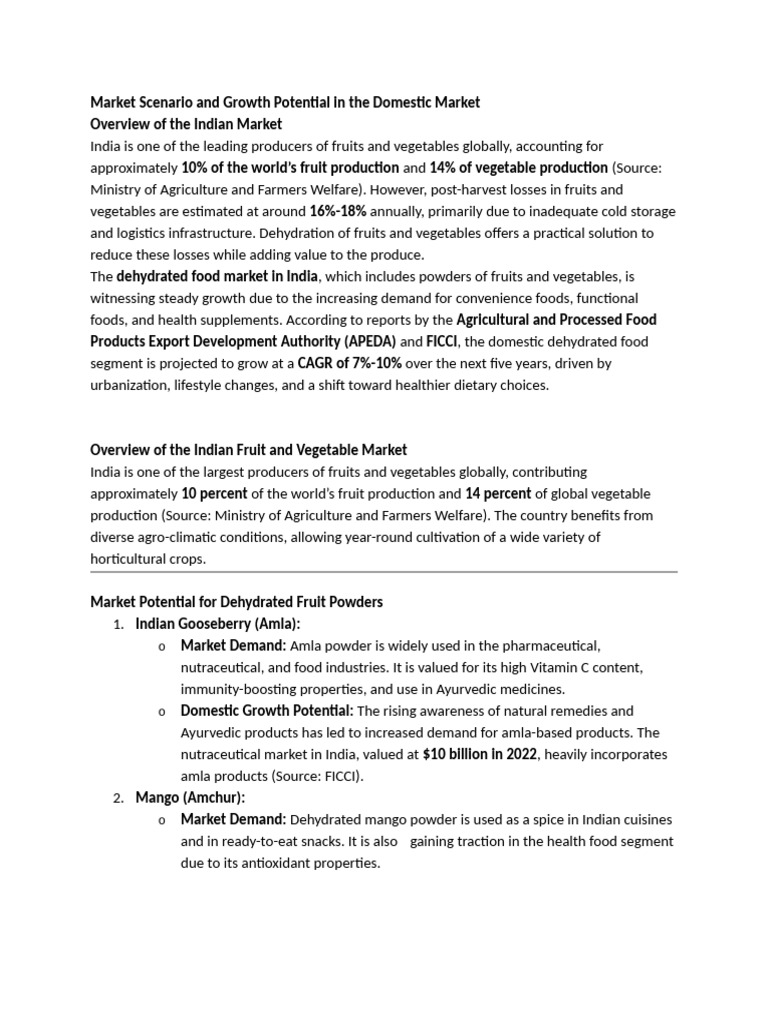 Market Scenario and Growth Potential in The Domestic Market | PDF ...