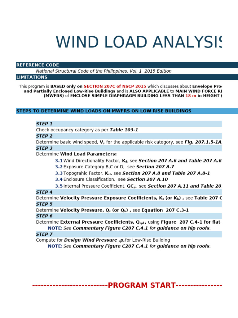 Wind Load Analysis (Envelope Method) | PDF | Metro Manila