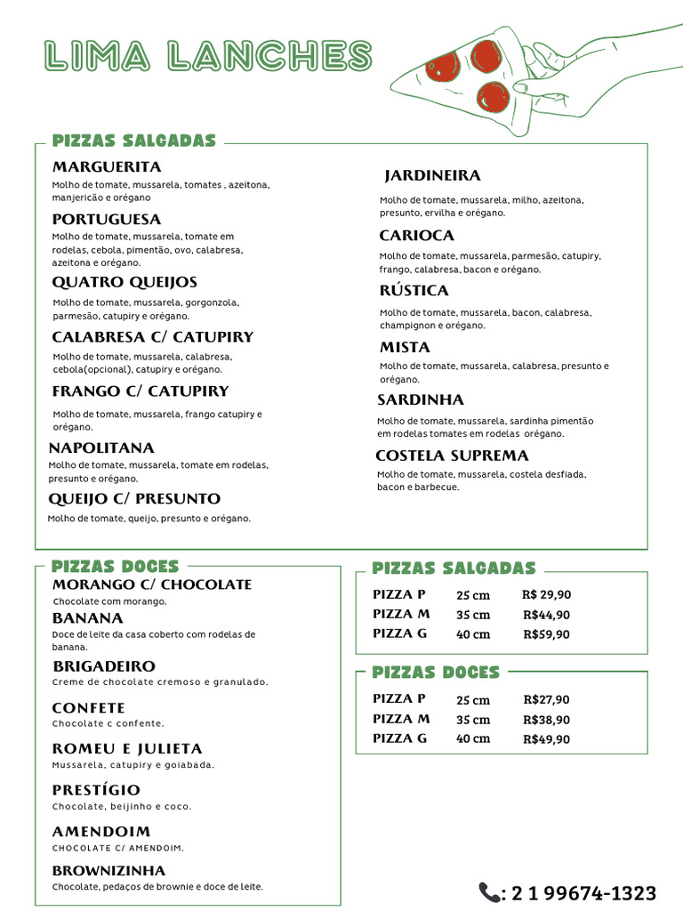 Menu Cardápio Pizzaria Minimalista Vermelho e Branco - 20250618 ...