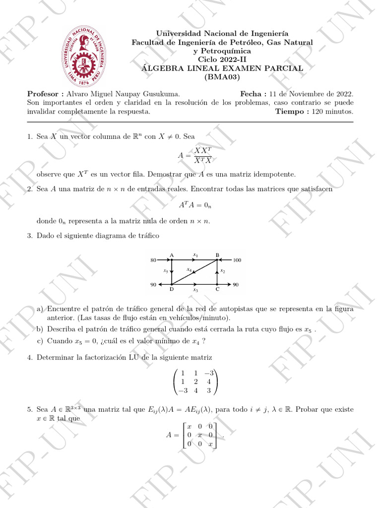Parcial 2022 2 | PDF | Matriz (Matemáticas) | Conceptos matemáticos